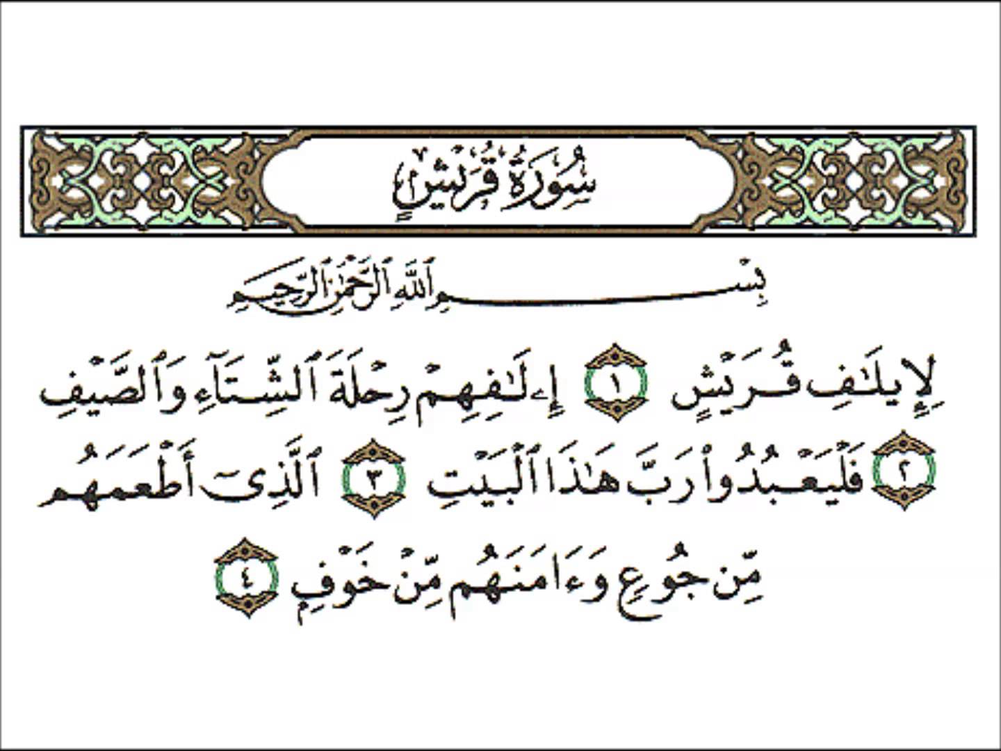 Interpretación de sura Quraish (Los Quraishíes) - Nº 106 del Sagrado ...